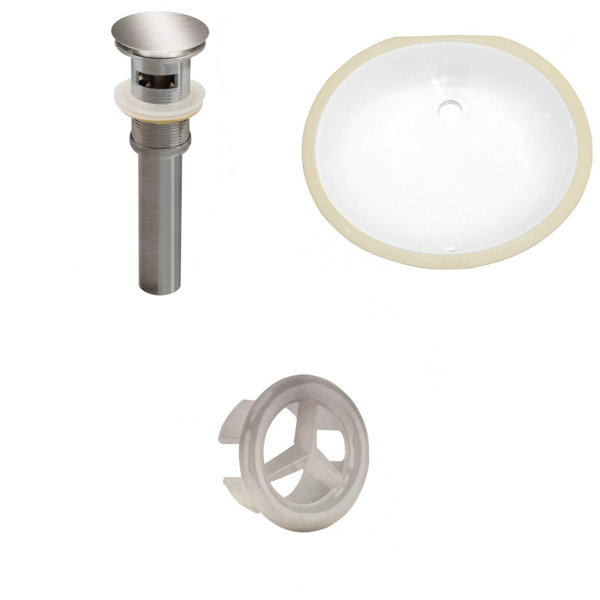 Plumbing N Parts Lavabo de salle de bain ovale encastré émaillé en ...