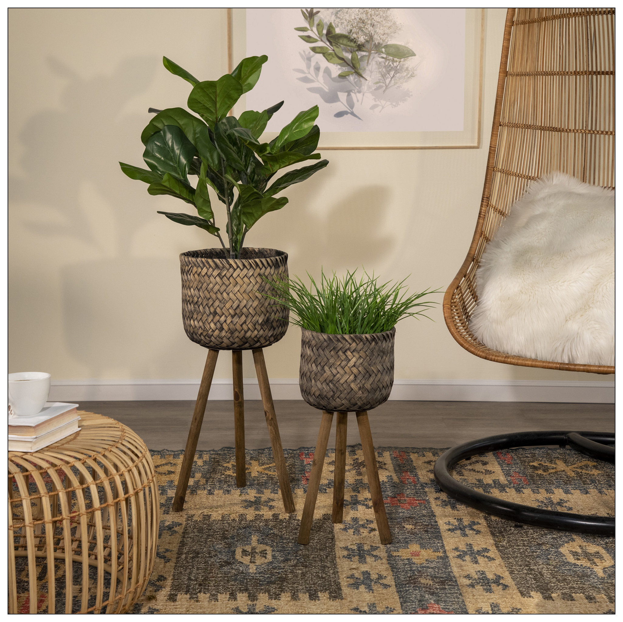 Dakota Fields S/2 BAMBOO PLANTERS ON STANDS - Wayfair Canada