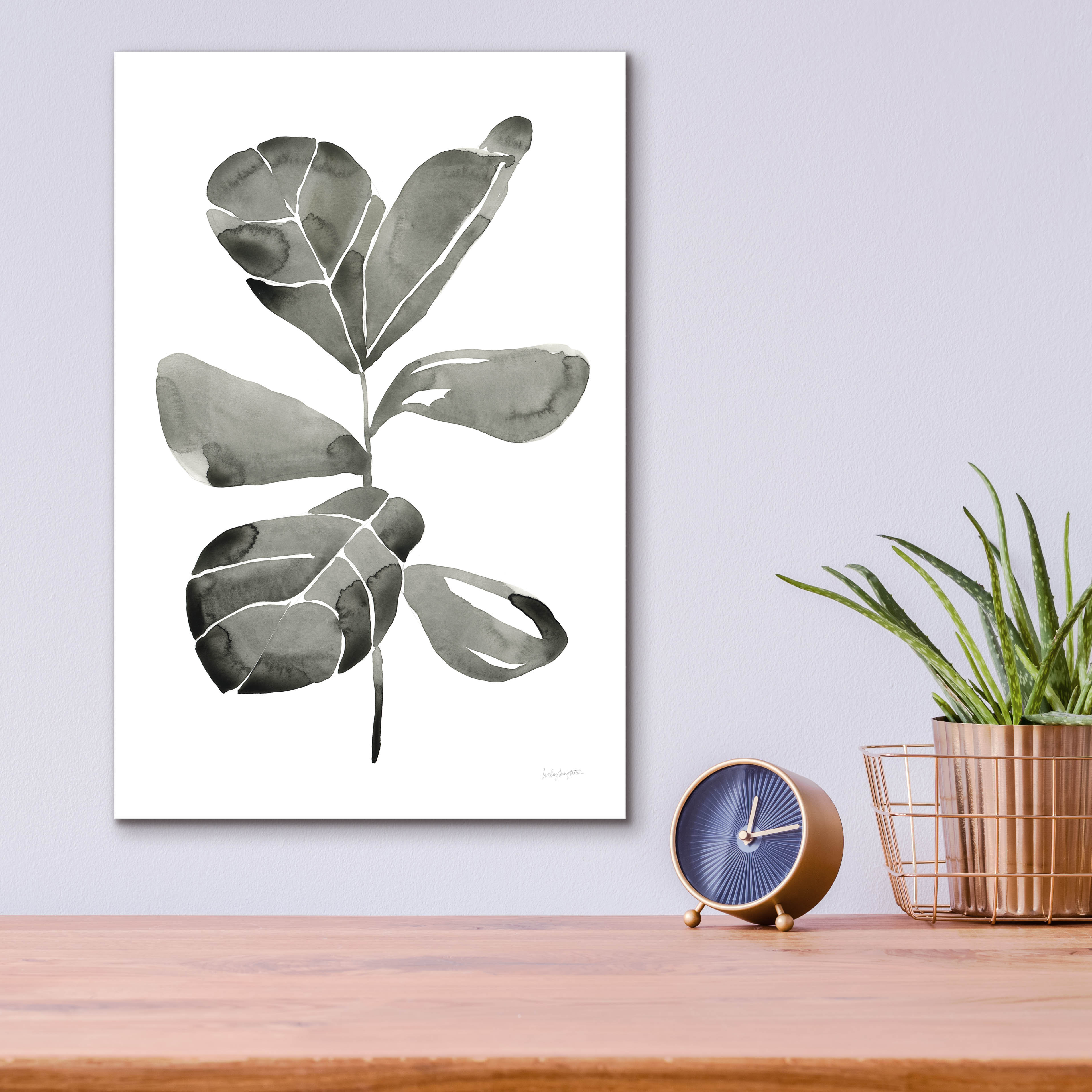 Ebern Designs 'Fiddle Leaf 3' by Haley Knighten Acrylic Glass Wall Art ...