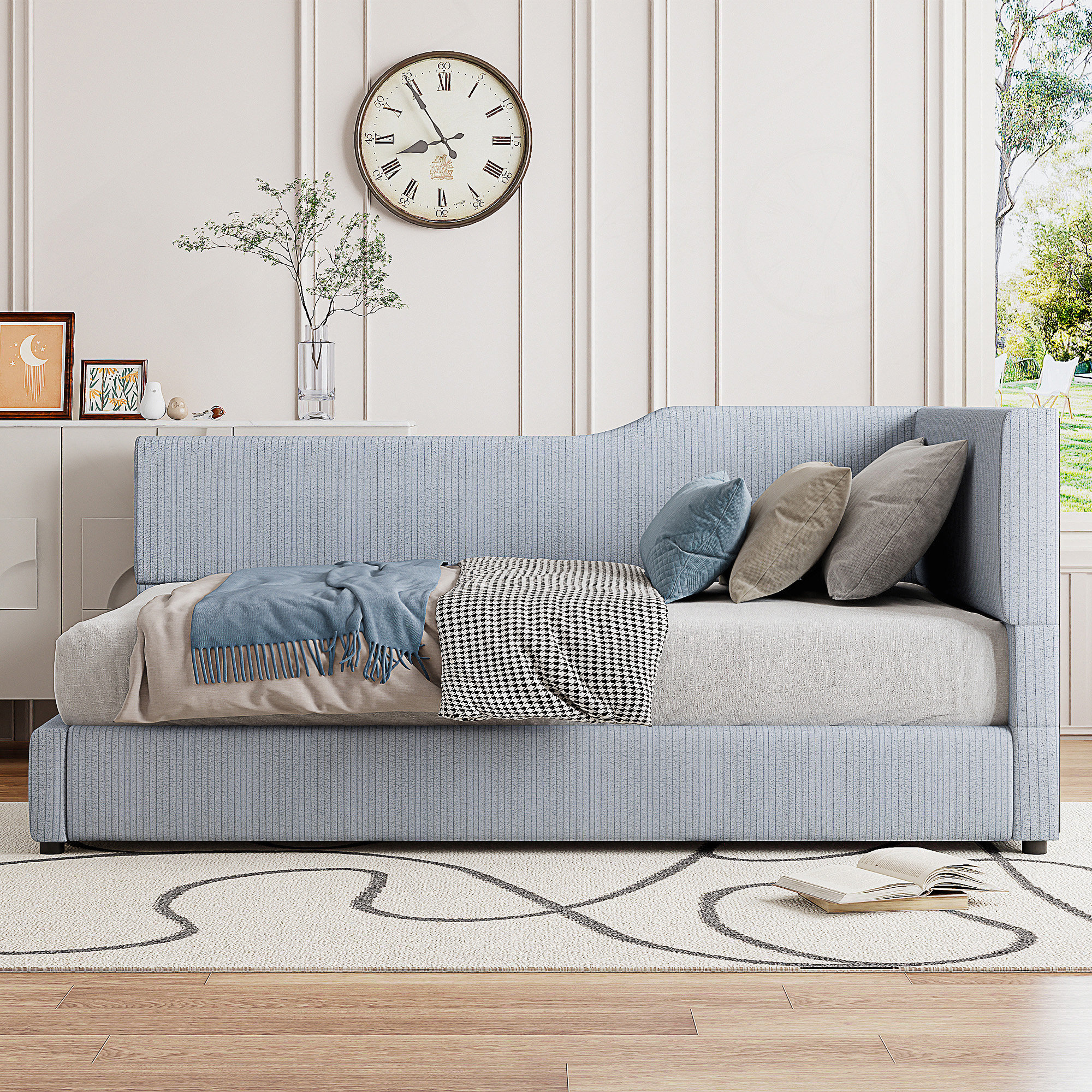 Mercer41 L-Shaped Corduroy Daybed Upholstered Daybed - Wayfair Canada