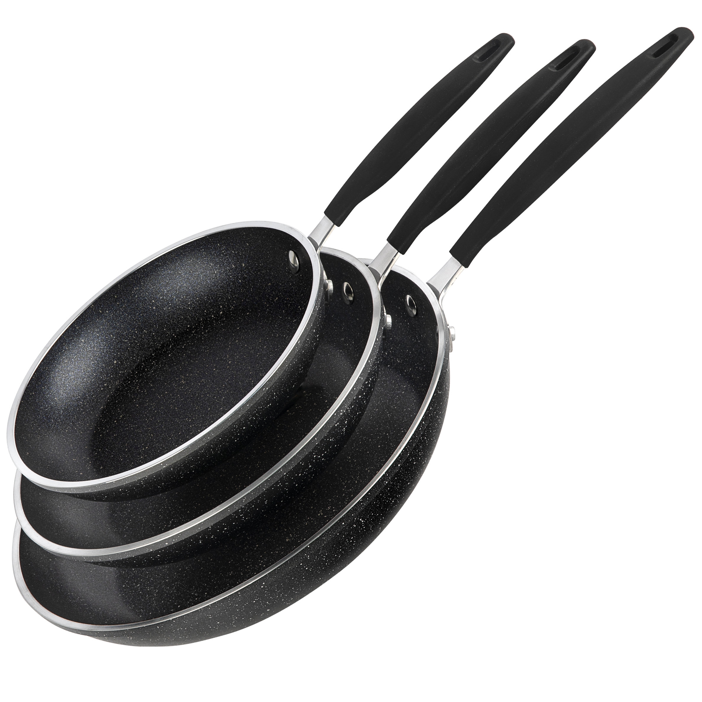 Granitestone 3 Piece Nonstick Frying Pan Set, 8”, 10” & 12” Nonstick ...