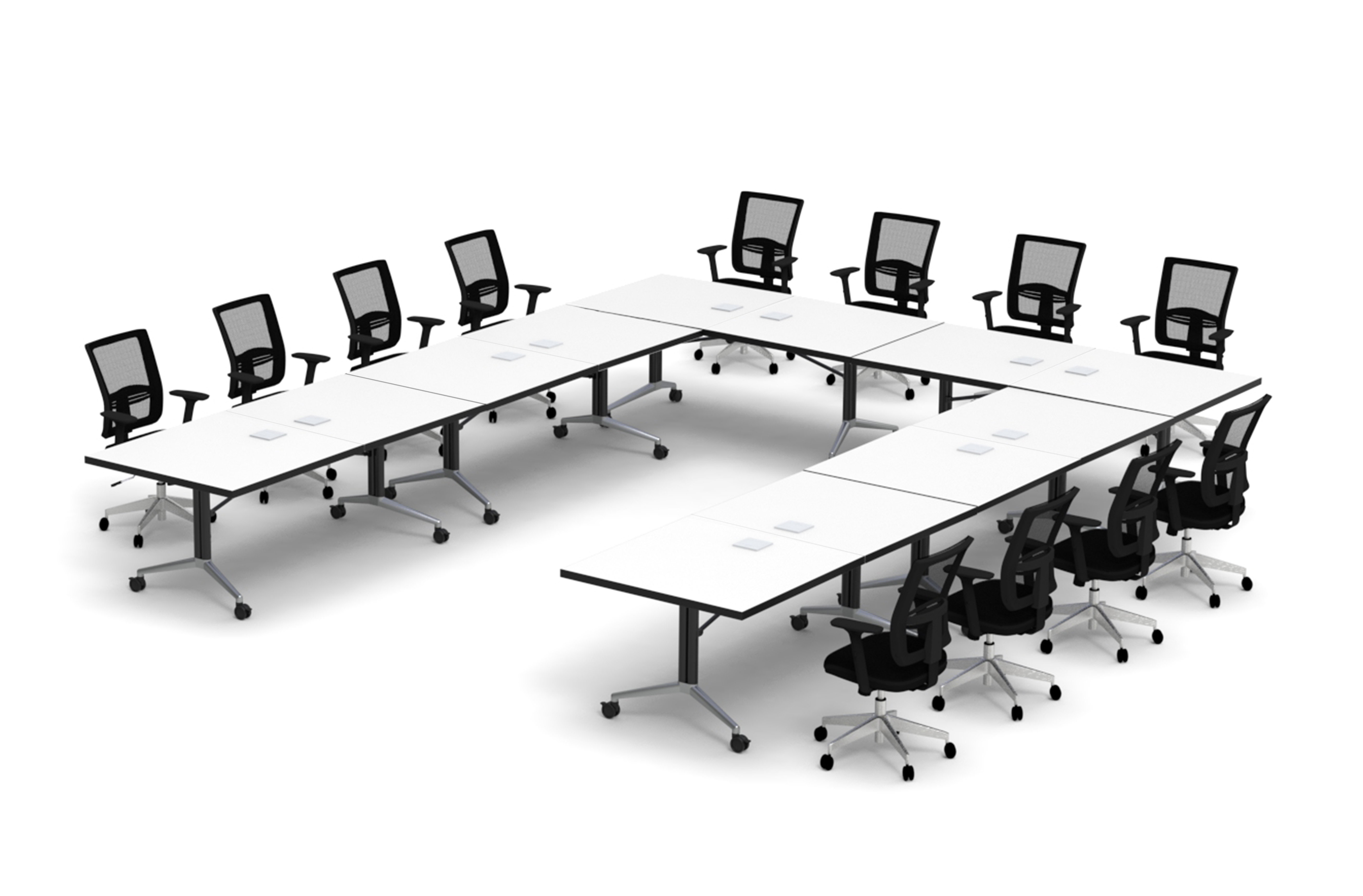 Team Tables Rectangle 12 Person Flip Top 72'' L Modular Training Table ...