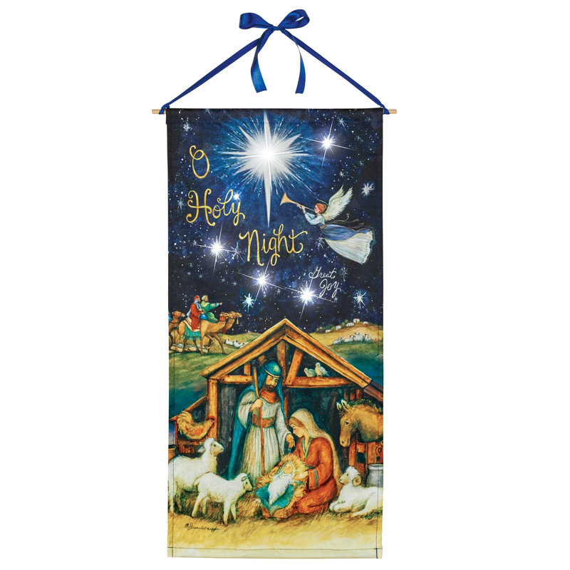 Charlton Home® LED Lighted Nativity Scene Wall Banner Decoration | Wayfair