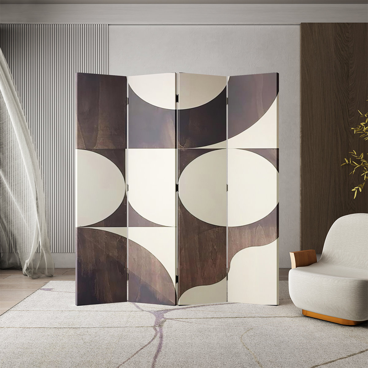 Orren Ellis Modern Minimalist Folding Movable Screen - Wayfair Canada