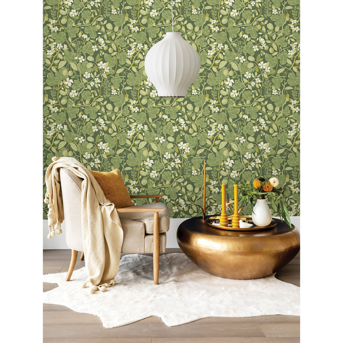 Joss & Main Wesler Garden Vines 33' L x 20.9" W Wallpaper Roll ...