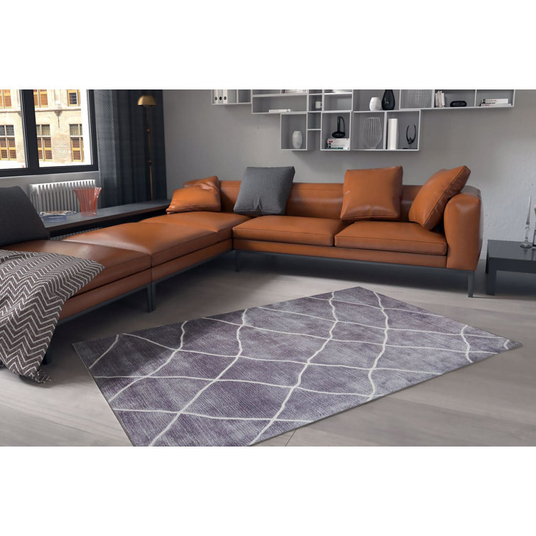 Gracie Oaks Juliette Geometric Machine Woven Grey Area Rug | Wayfair.co.uk
