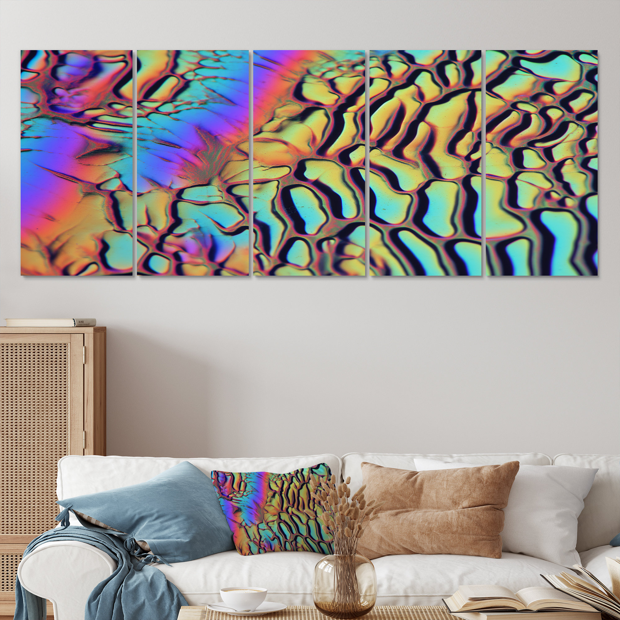 Orren Ellis Neon Texture Mars - Abstract Landscape Wall Art Canvas 5 ...