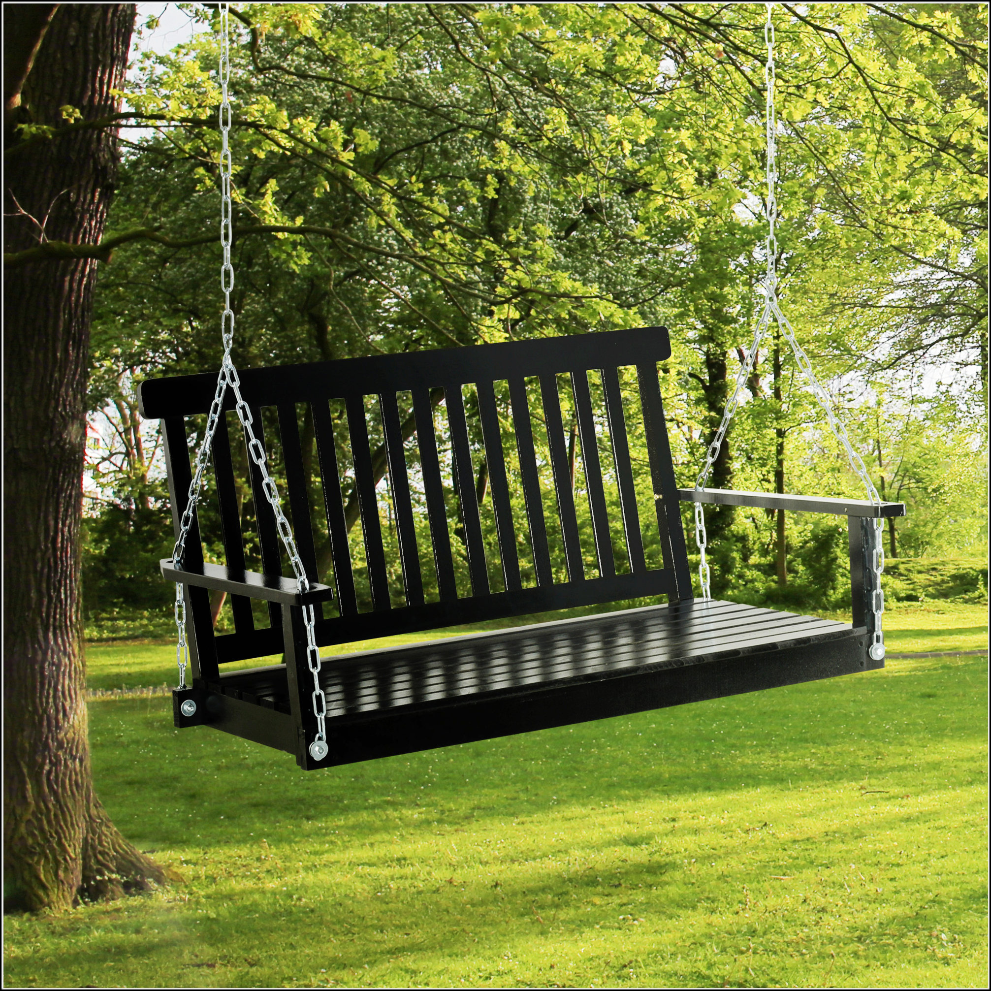 Latitude Run® 2-Seater Hanging Porch Swing Outdoor Patio Swing Chair ...