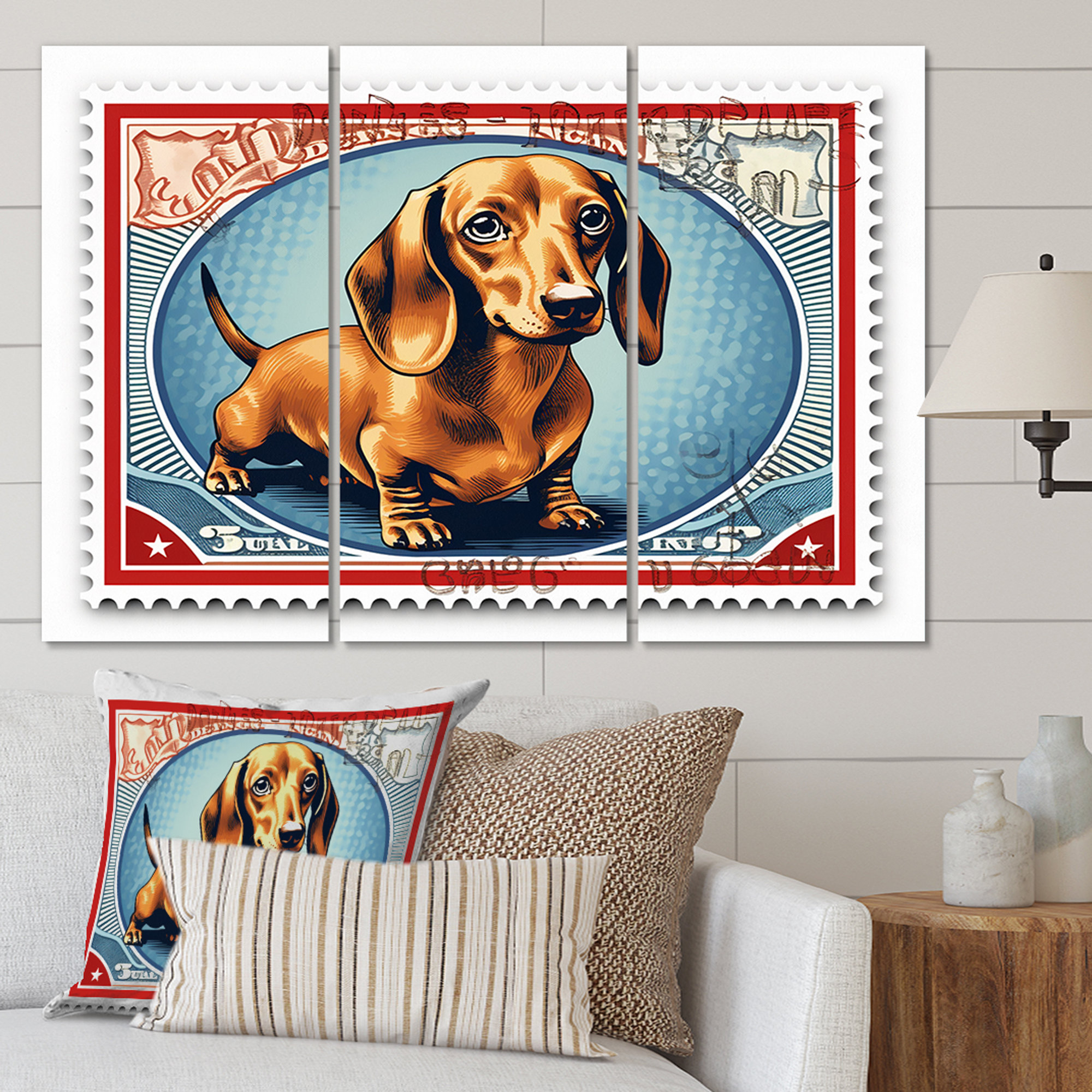 Red Barrel Studio Retro Stamp Illustration Of Cute Dachshund V ...