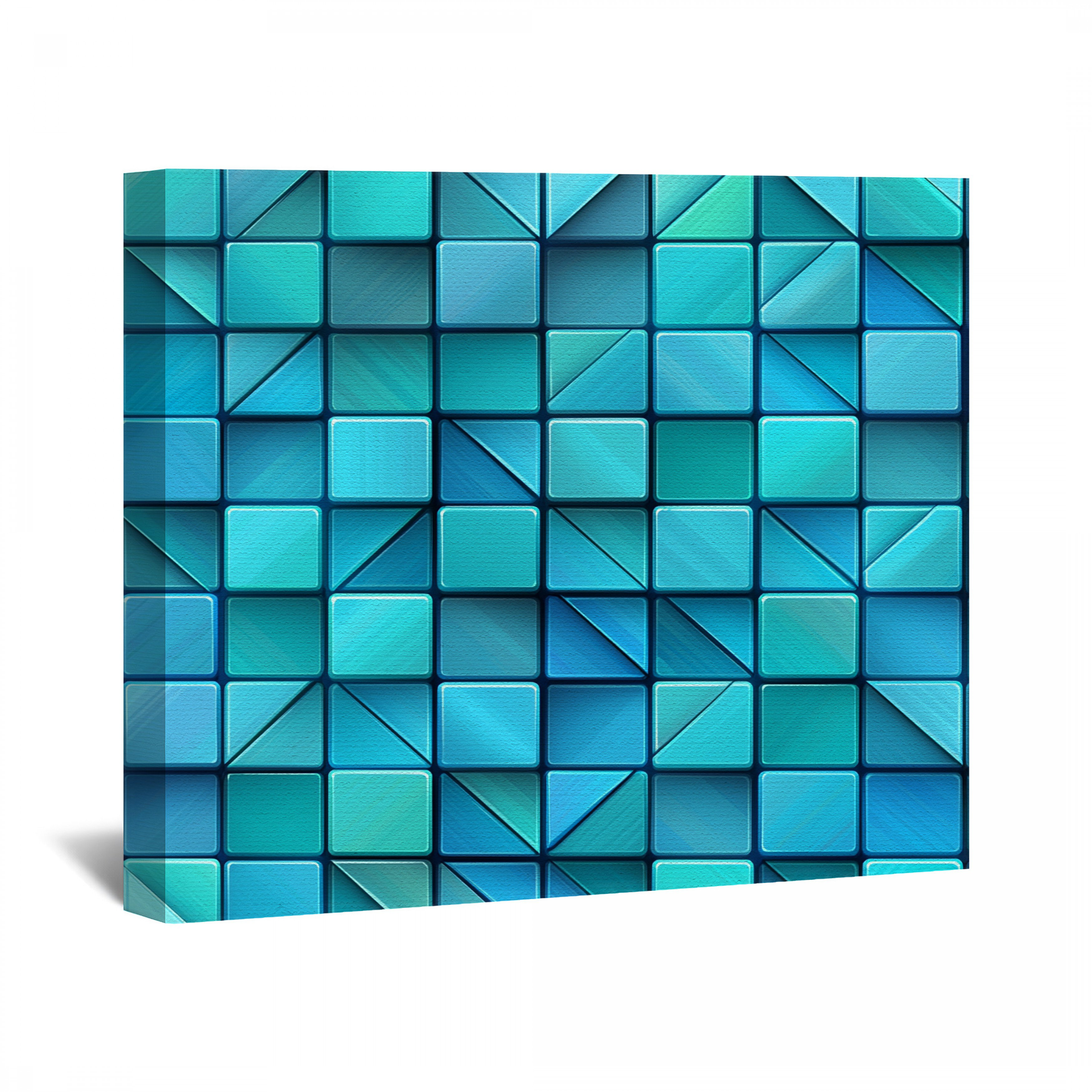 George Oliver Abstract Squares Canvas Wrap - Art Wall Decor - Wayfair ...