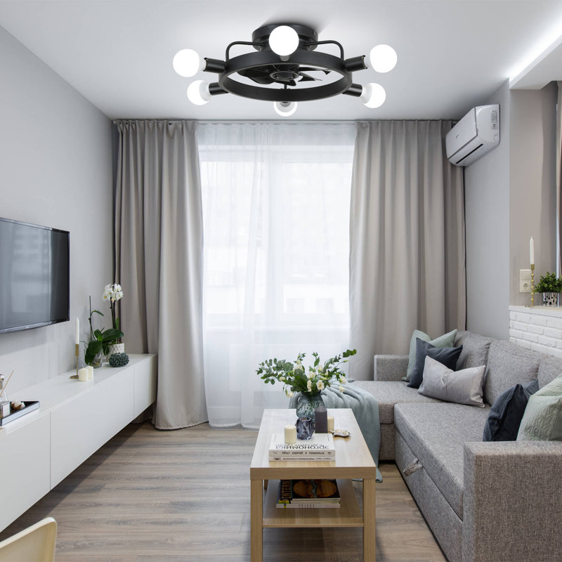 Wrought Studio™ 21" 6-light Sputnik Sphere Ceiling Fan with Lights and ...