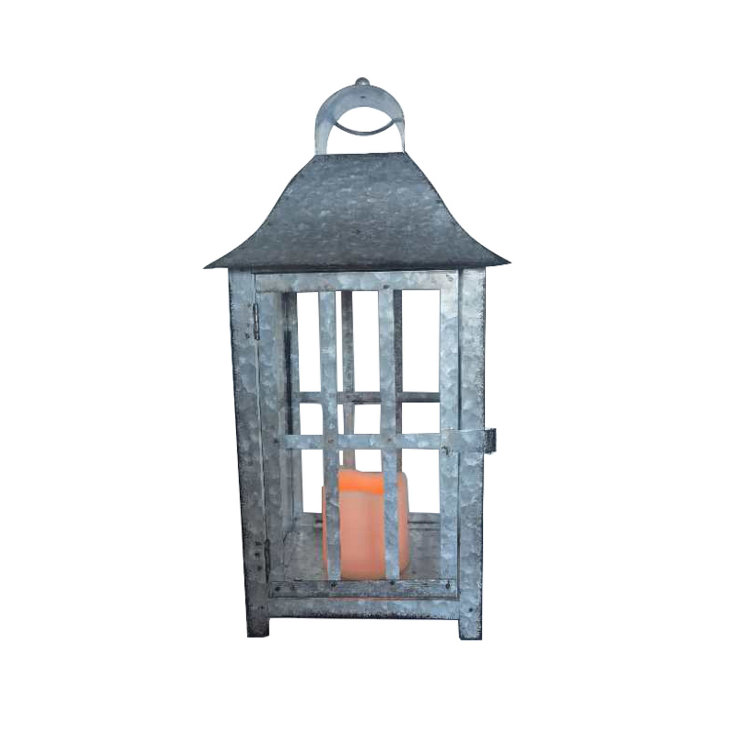 Smart Solar 16 In. Glass/Metal Lantern Silver | Wayfair