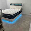 Ivy Bronx Sharwin LED Upholstered Bed Frame Floating Bed Frame With ...