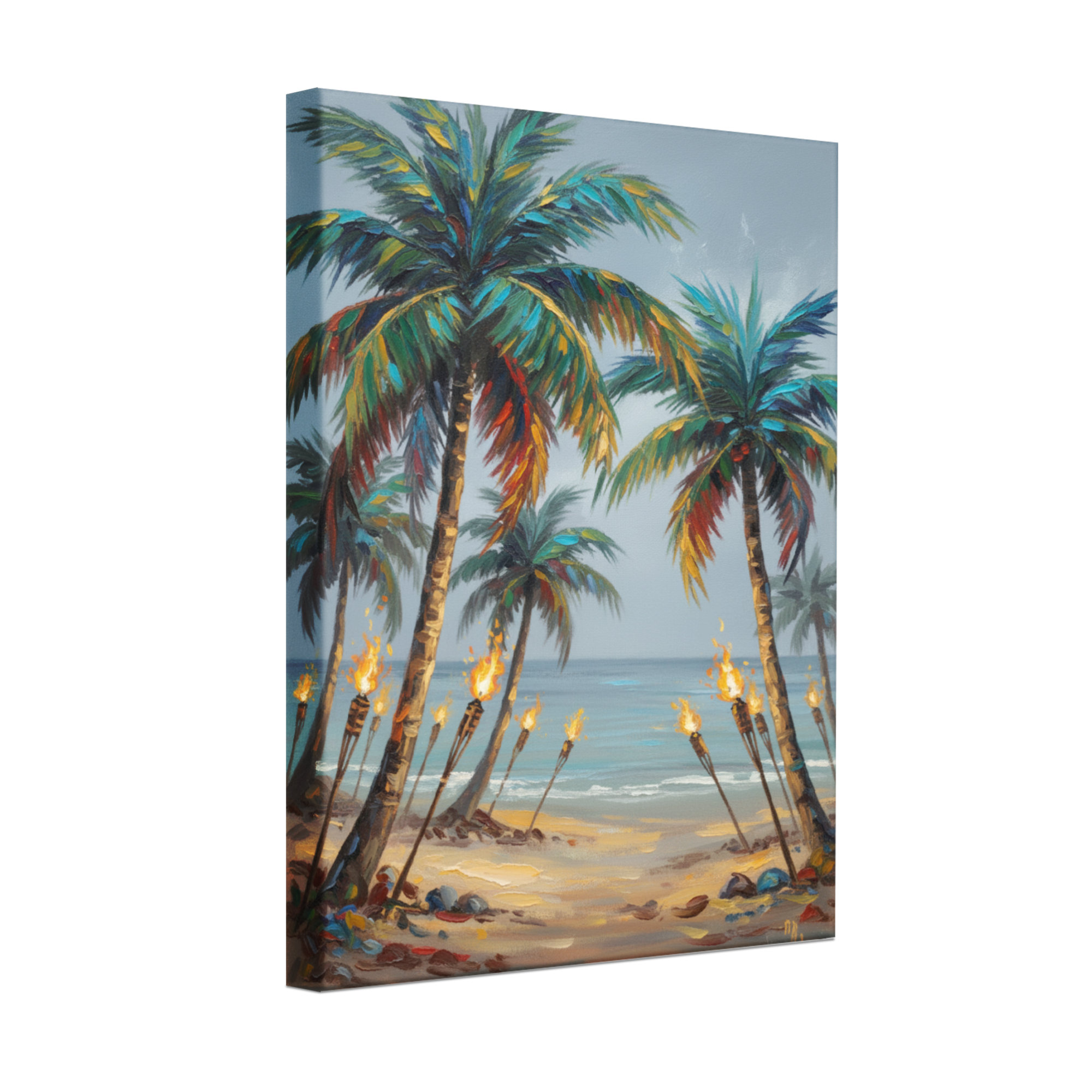 Bay Isle Home™ Plants & Flowers Tropical Beach Palm Trees And Torches ...
