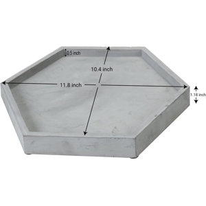 Latitude Run® Concrete Hexagonal Display Bathroom Accessory Tray ...