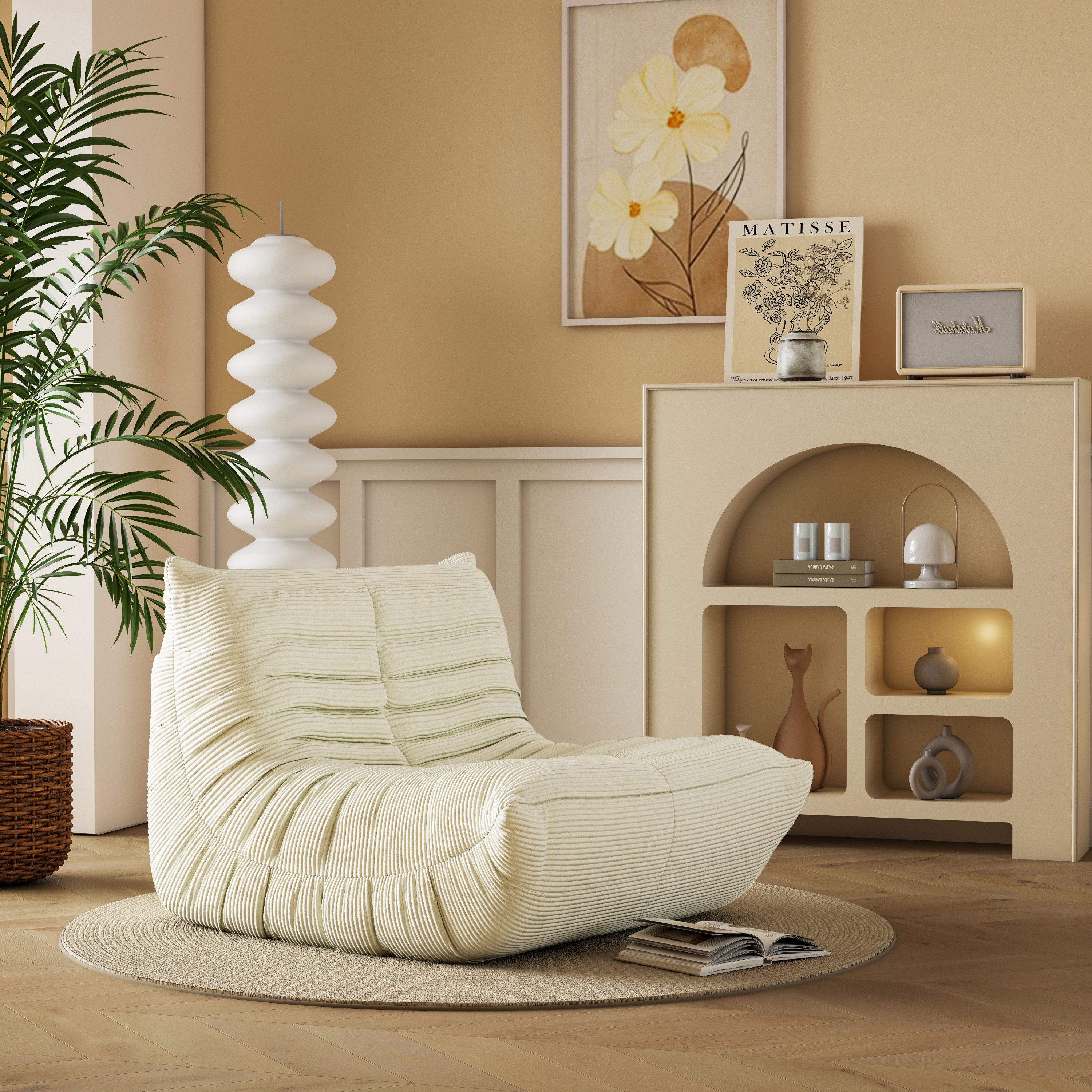 Trule Newenton Armless Bean Bag Chair, Lazy Floor Sofa Couch for Adults ...