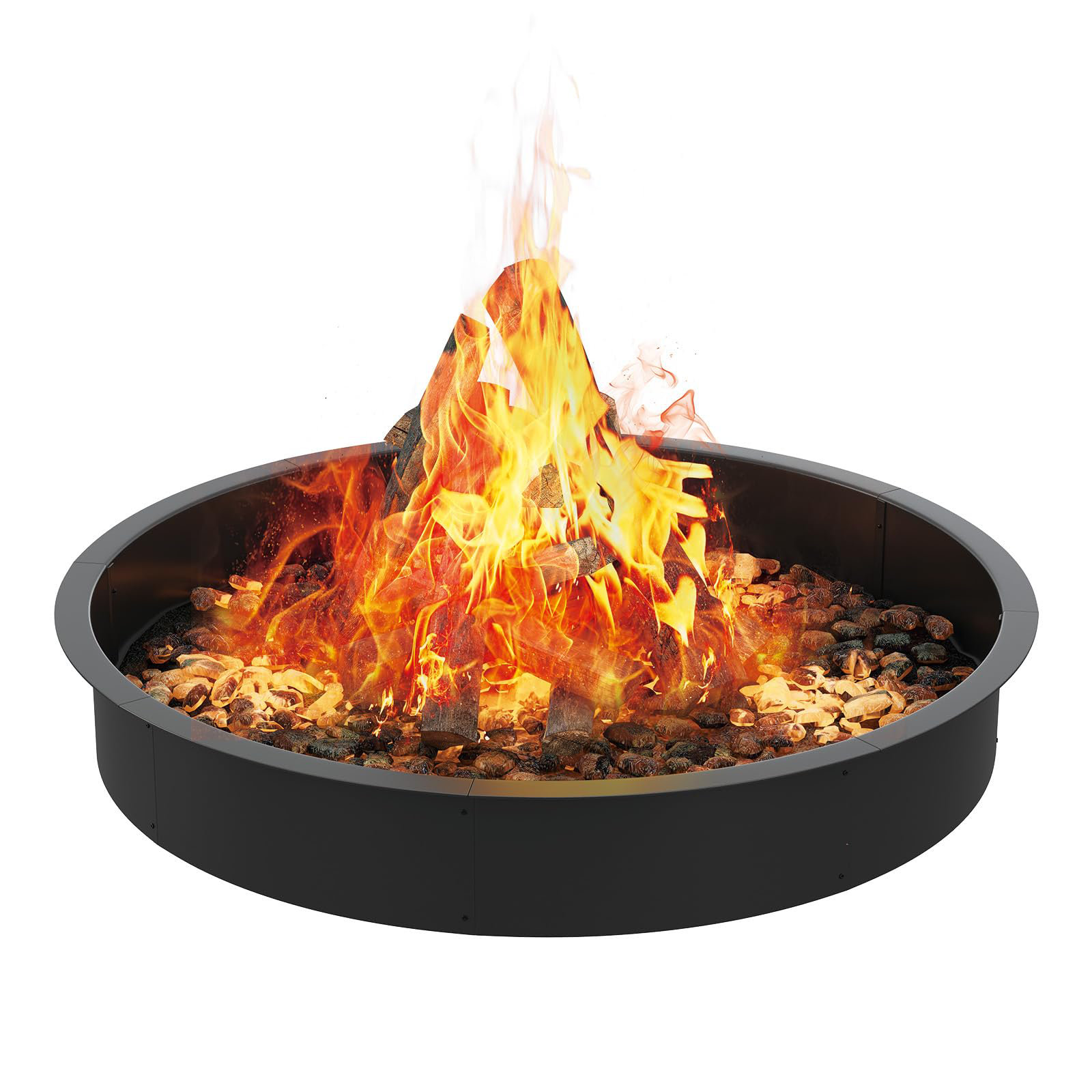 GarveeHome 48 Inch Inner / 52 Inch Outer Fire Pit Ring, Heavy Duty ...