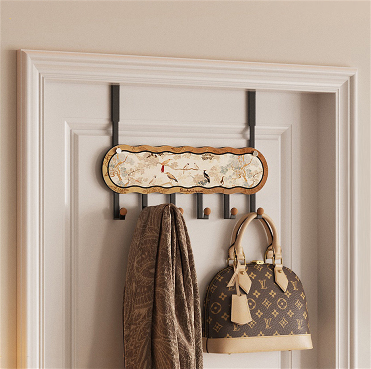 Thrones Designs Iron Seamless Over-The-Door Hook Rack | Wayfair