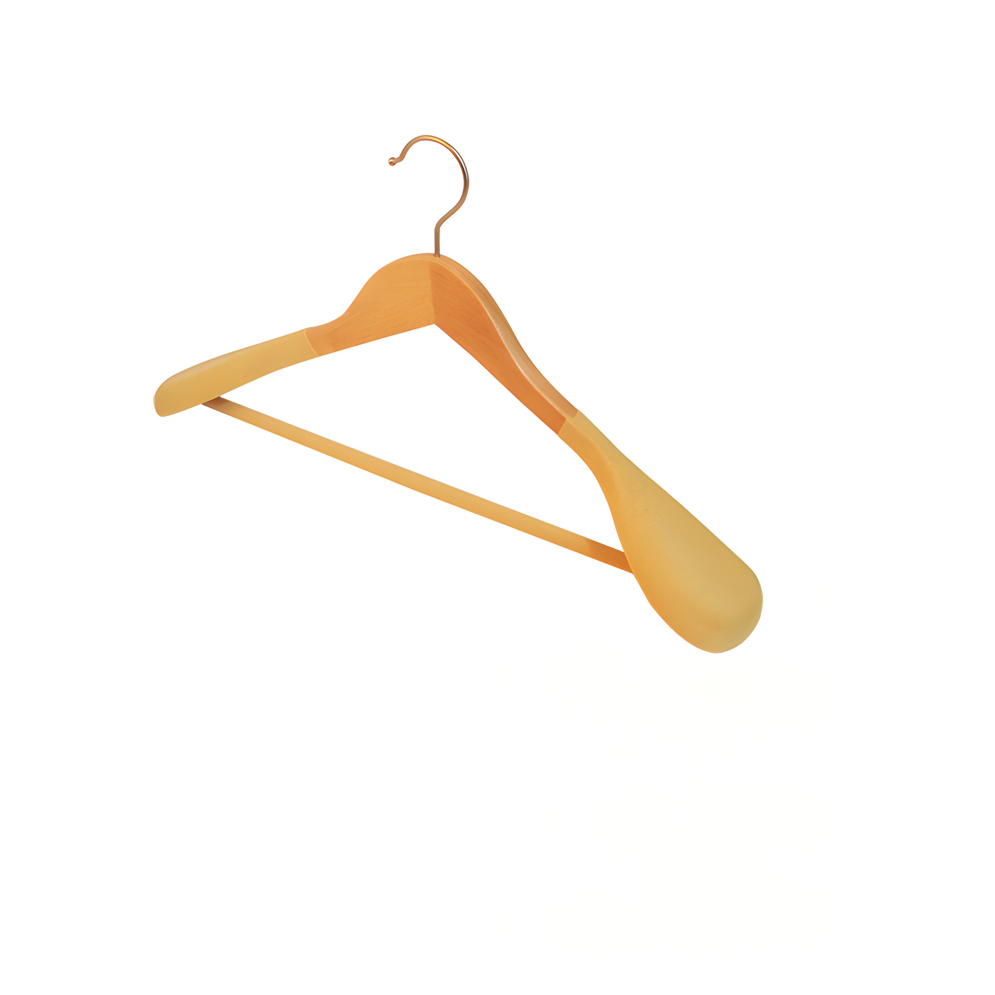 Rebrilliant 10-Piece Solid Wood Plush Thickened Wide Hanger 17.52X9.06 ...