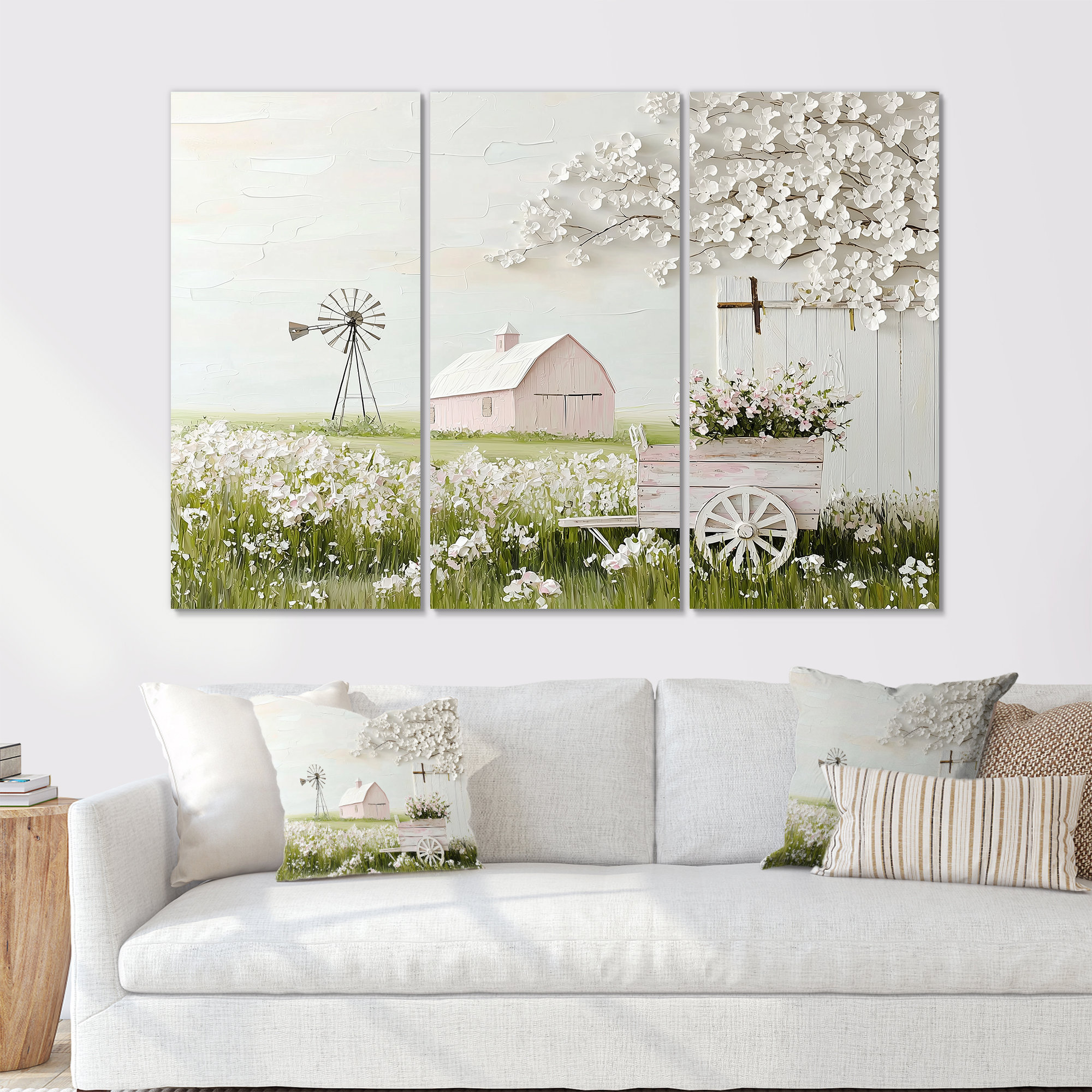 Ophelia & Co. Farm Landscape In Pink And Green Tones III - Farmhouse ...