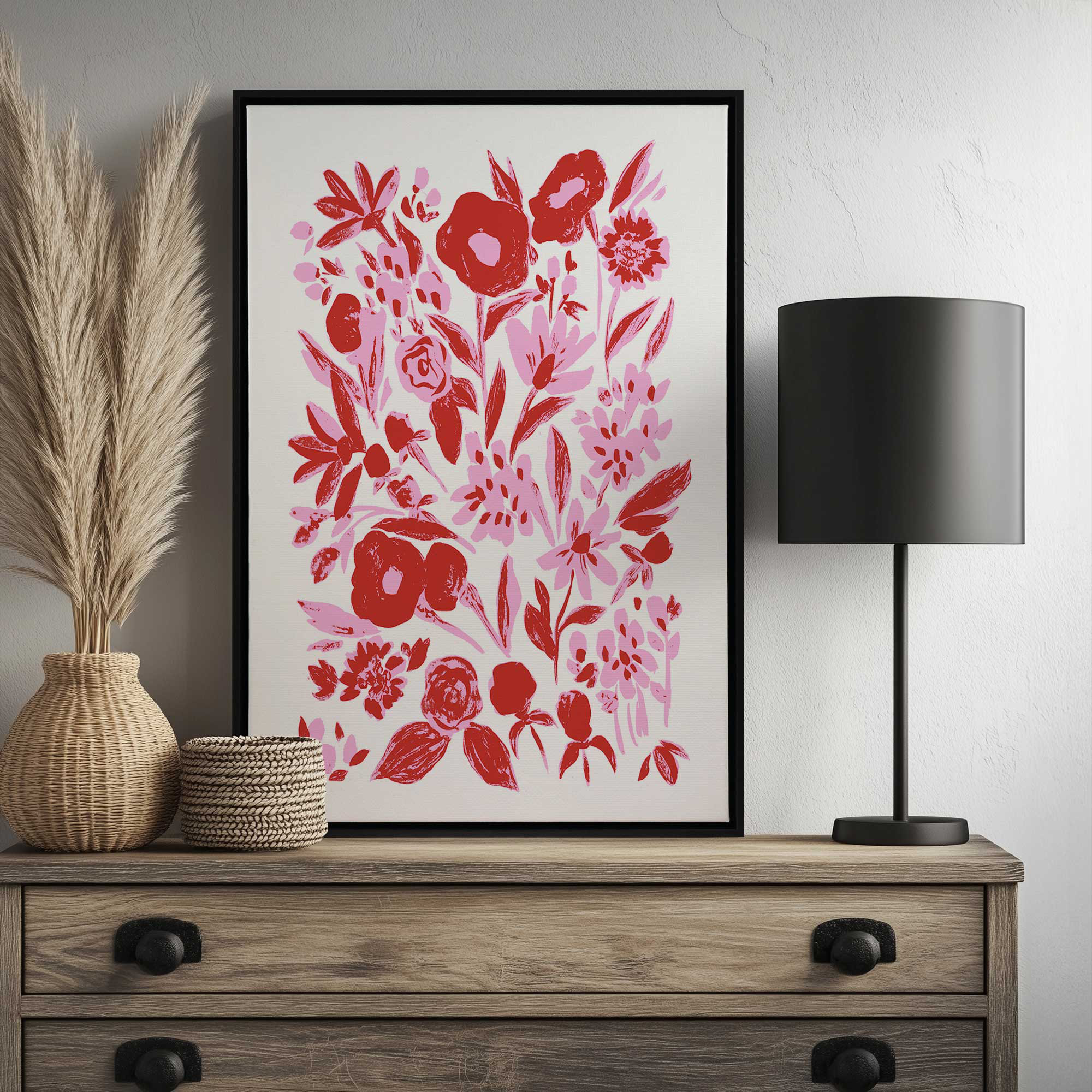 Latitude Run® Red And Pink Artsy Flowers By Garima Dhawan Art Print ...