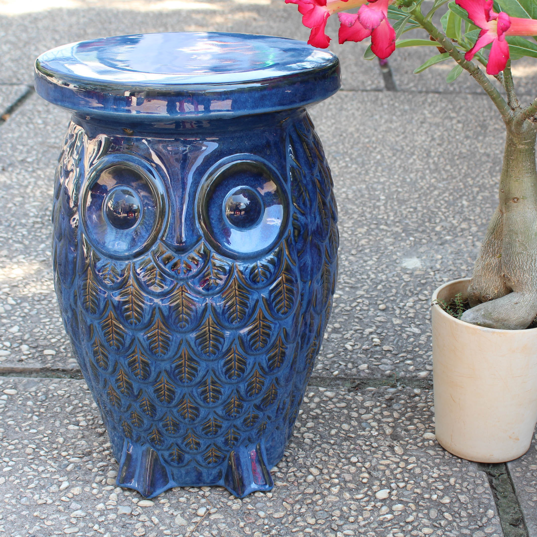 Red Barrel Studio® Evgenij Owl Ceramic Garden Stool & Reviews | Wayfair