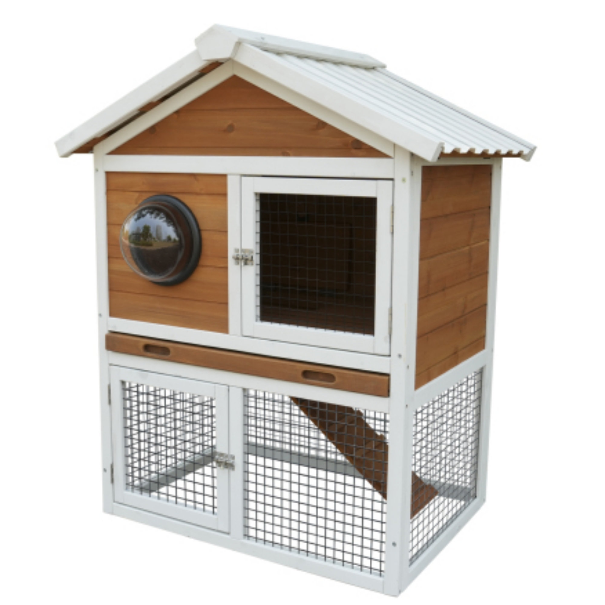 Tucker Murphy Pet™ Rabbit Hutch Outdoor, 2-Tier Bunny Cage With ...
