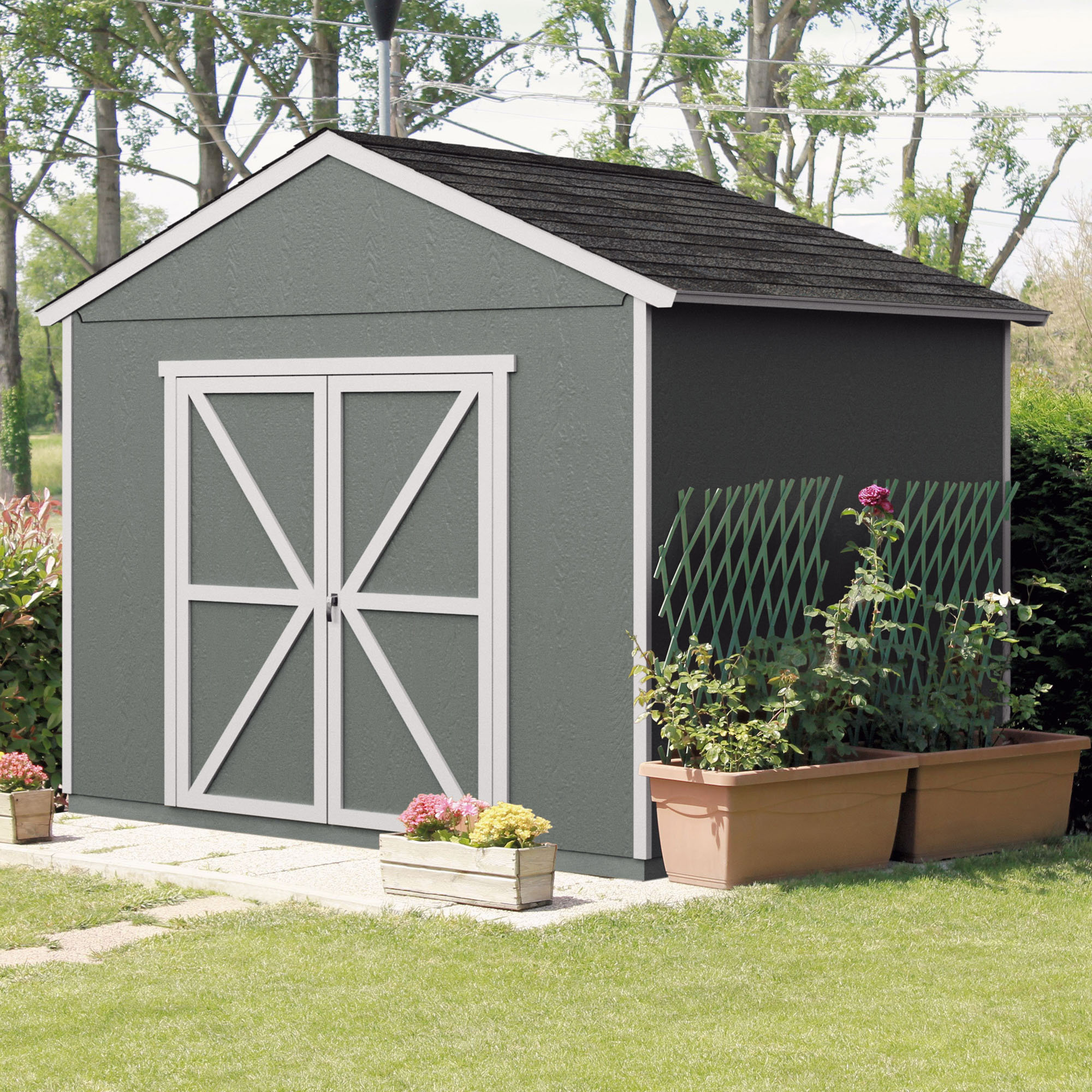 Handy Home Rookwood 10 ft. W x 8 ft. D Wood Storage Shed & Reviews ...