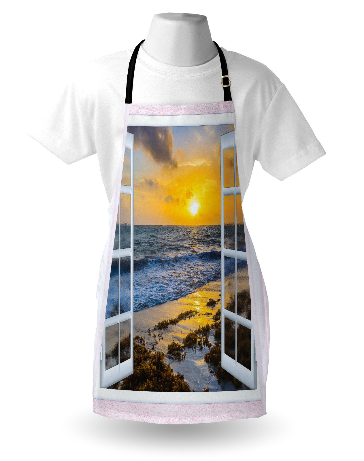 East Urban Home Coastal Apron Unisex, Open Window Sunrise Sea, Adult ...