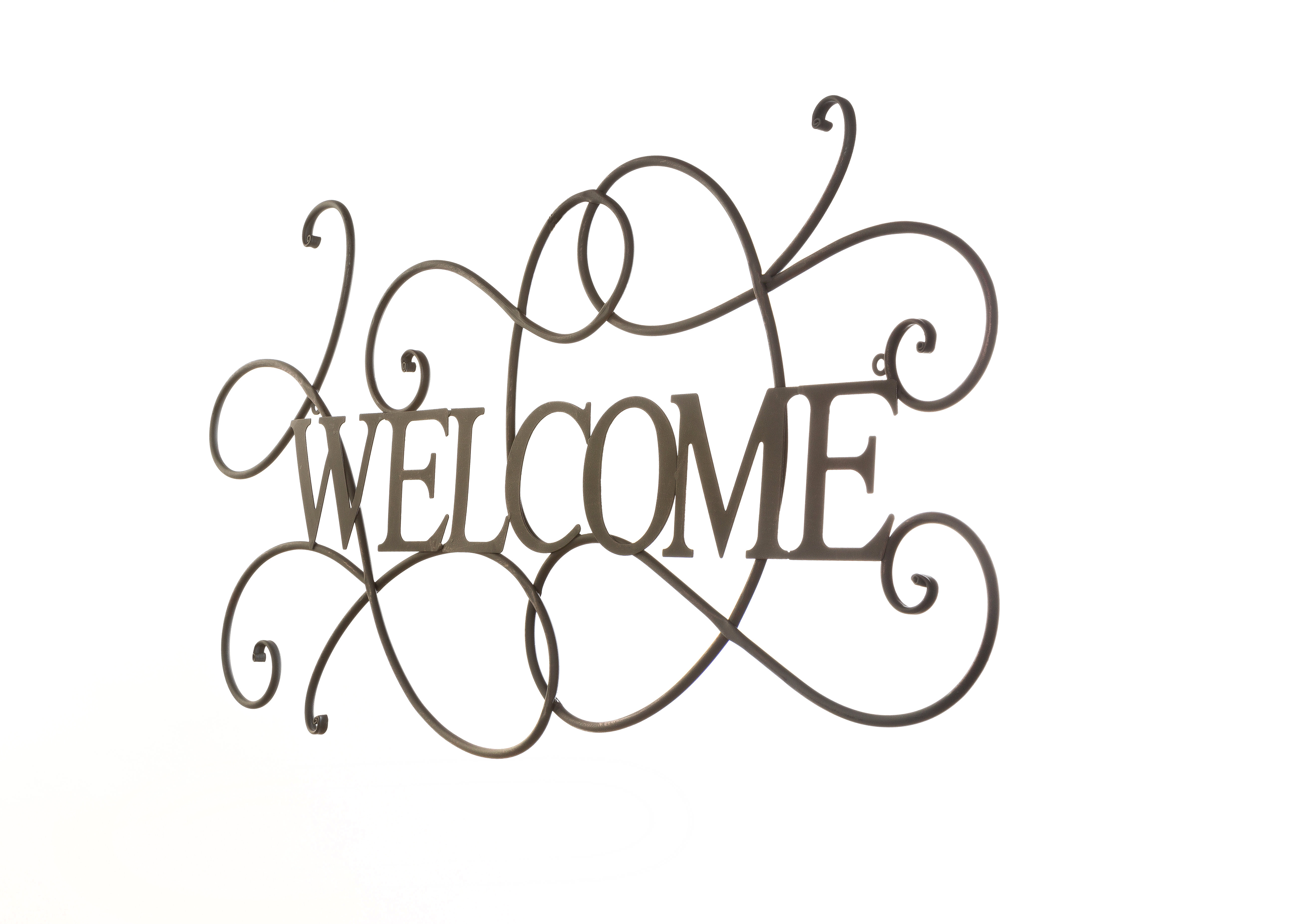 Rosalind Wheeler Elegant Scrolled Welcome Wall Decor & Reviews | Wayfair