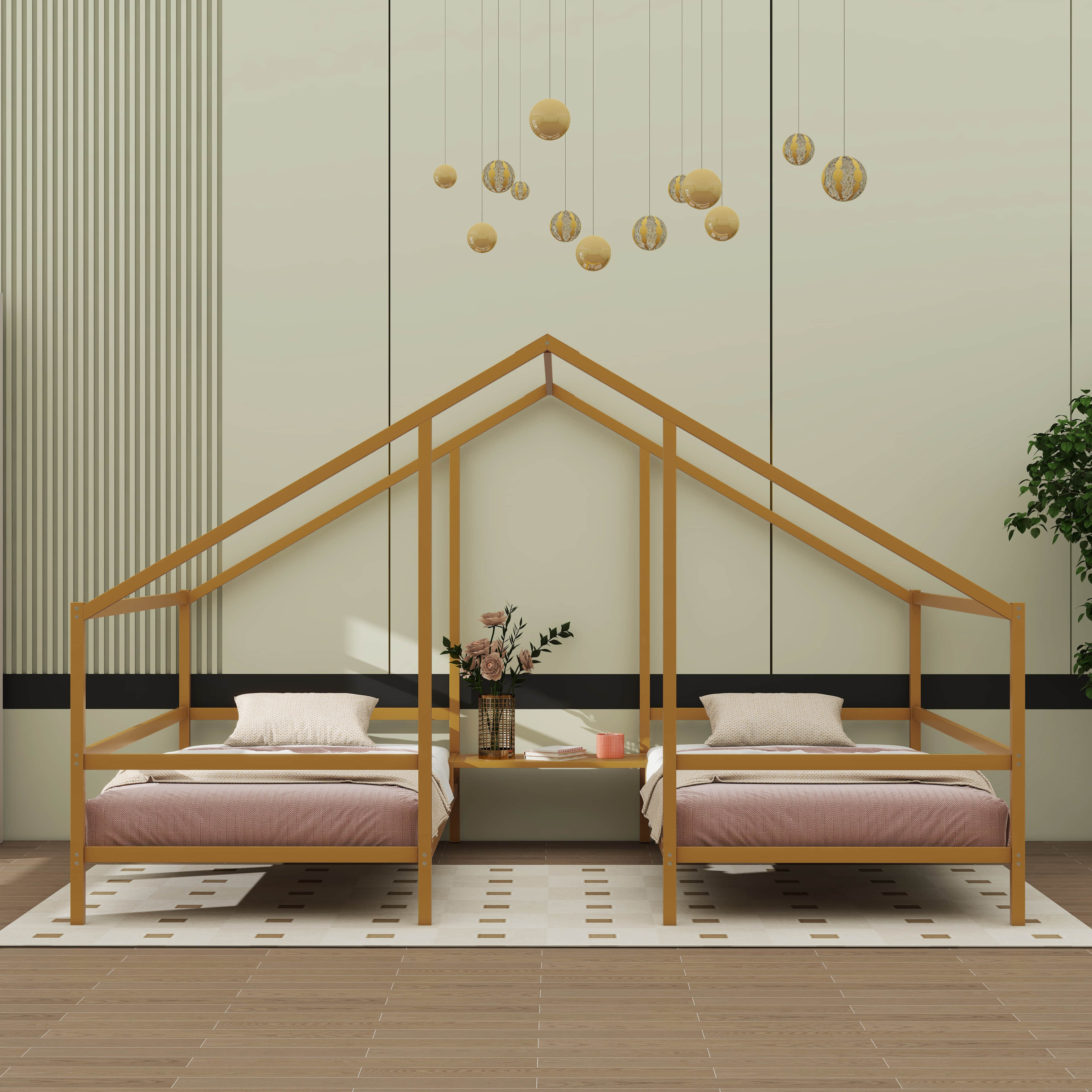 Latitude Run® Metal Twin-Size Triangular House Beds For Doubles | Wayfair