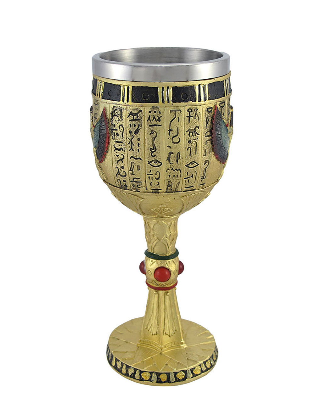 Fleur De Lis Living Egyptian Winged Isis Golden Wine Goblet 6 Oz. | Wayfair
