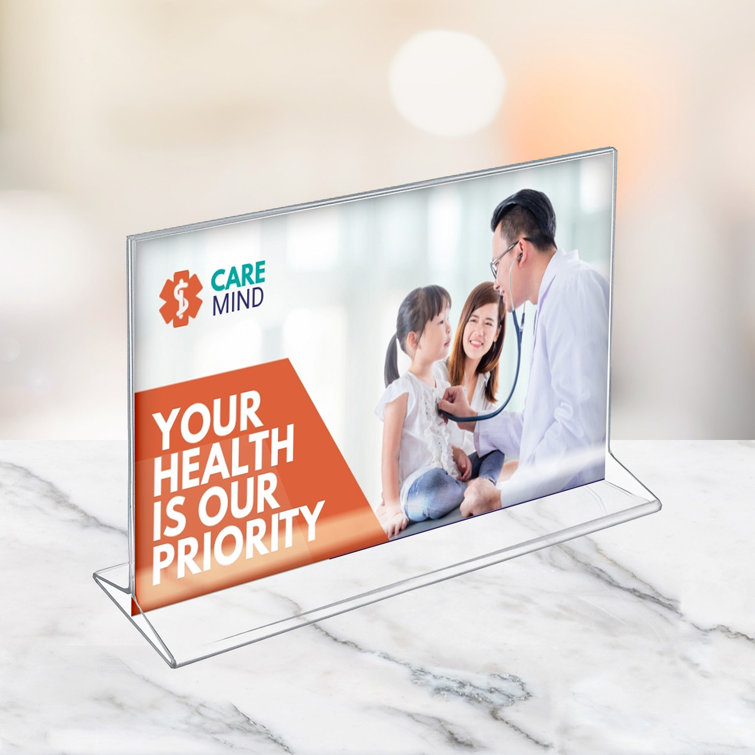 Azar Displays Top Loading Clear Acrylic T-Frame Sign Holder - Wayfair ...