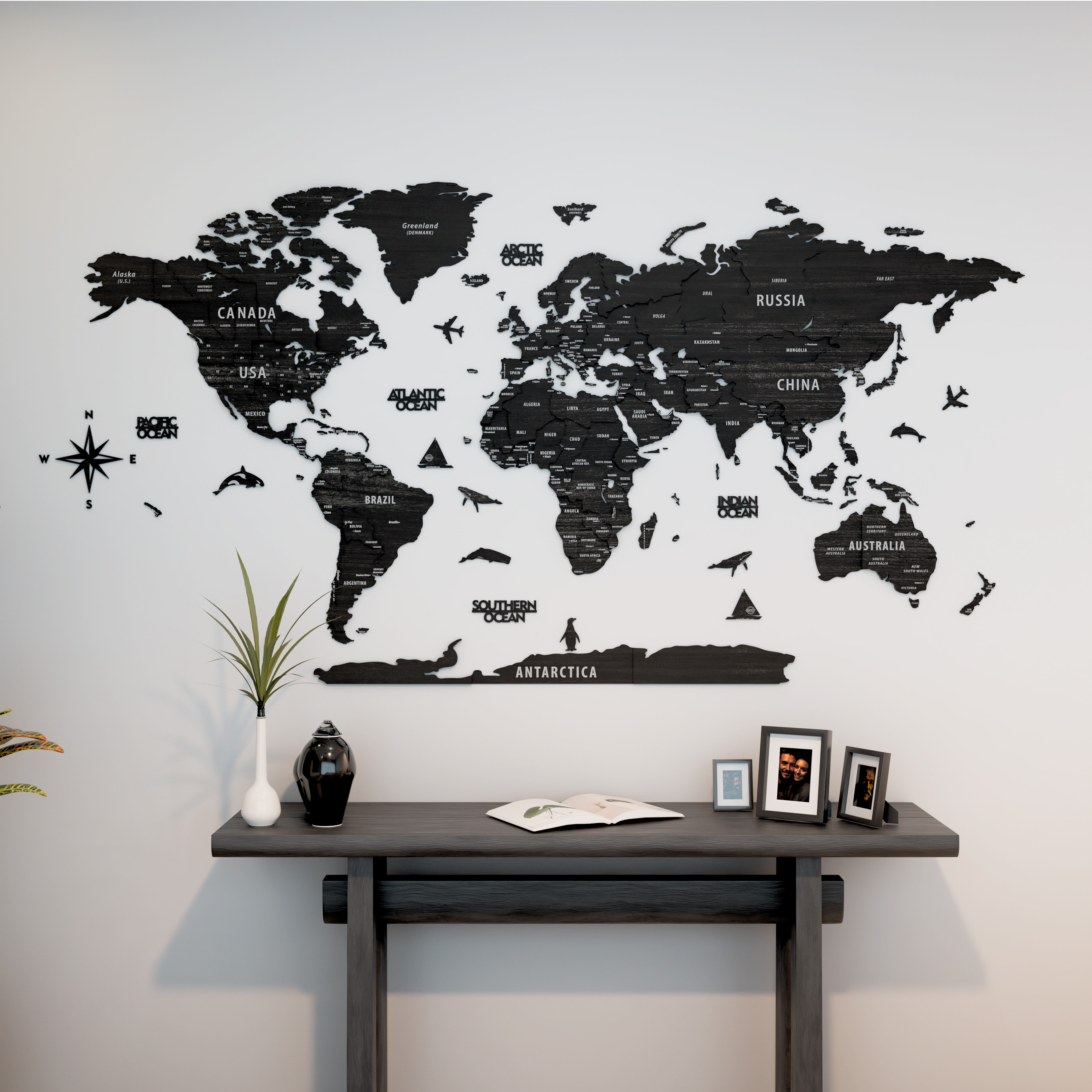 Trent Austin Design 3D Wooden World Map for Wall - Wayfair Canada