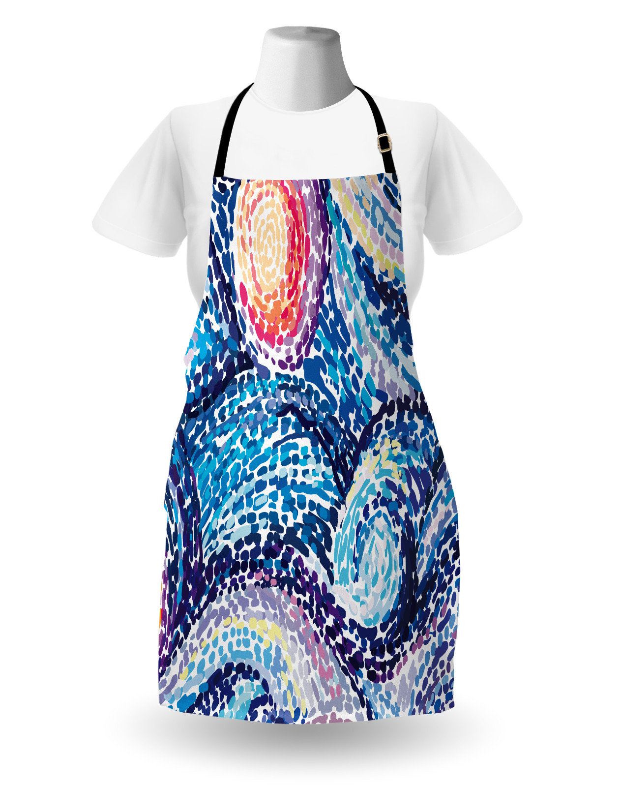 East Urban Home Starry Night Apron Unisex, Doodle Wavy Lines, Adult ...