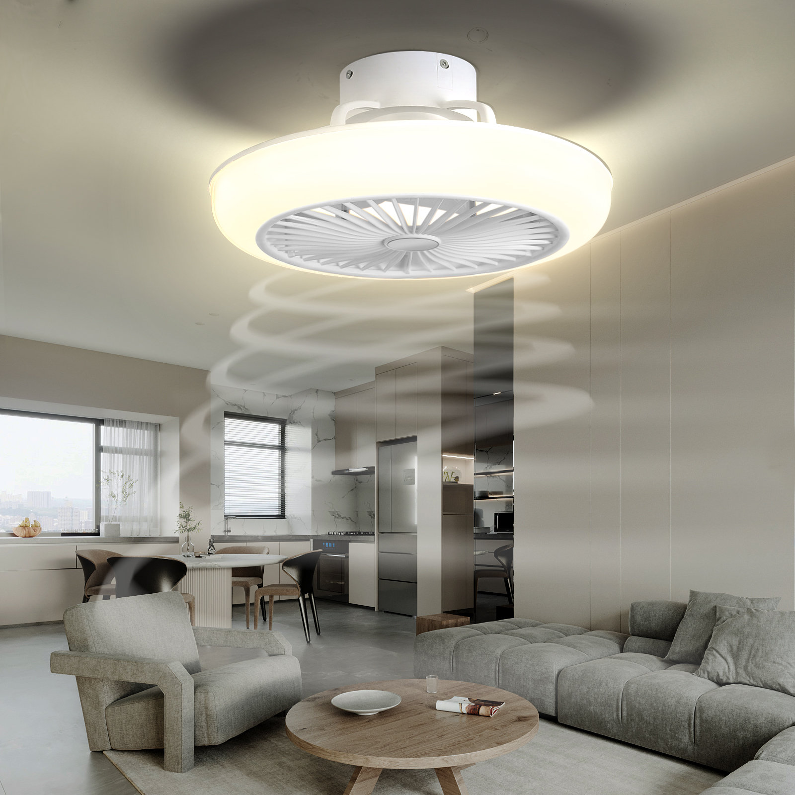 Blue Elephant 76.2Cm Jaydin LED Ceiling Fan with Remote Control and ...