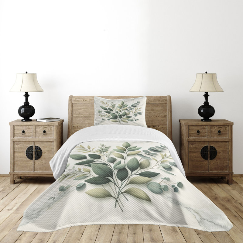 Ambesonne Floral Coverlet Set | Wayfair