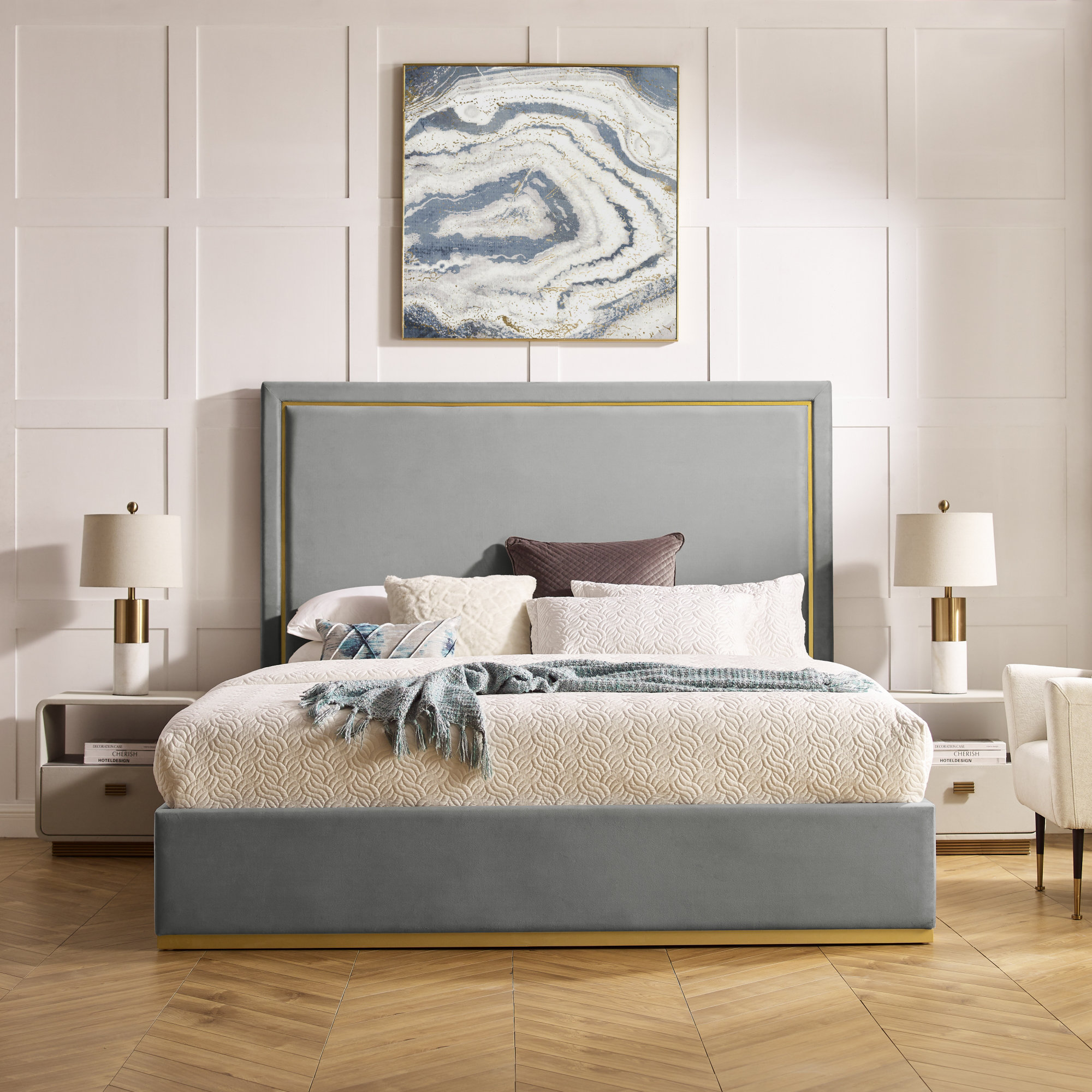 Willa Arlo™ Interiors Ariane Velvet Modern Contemporary Platform Bed ...