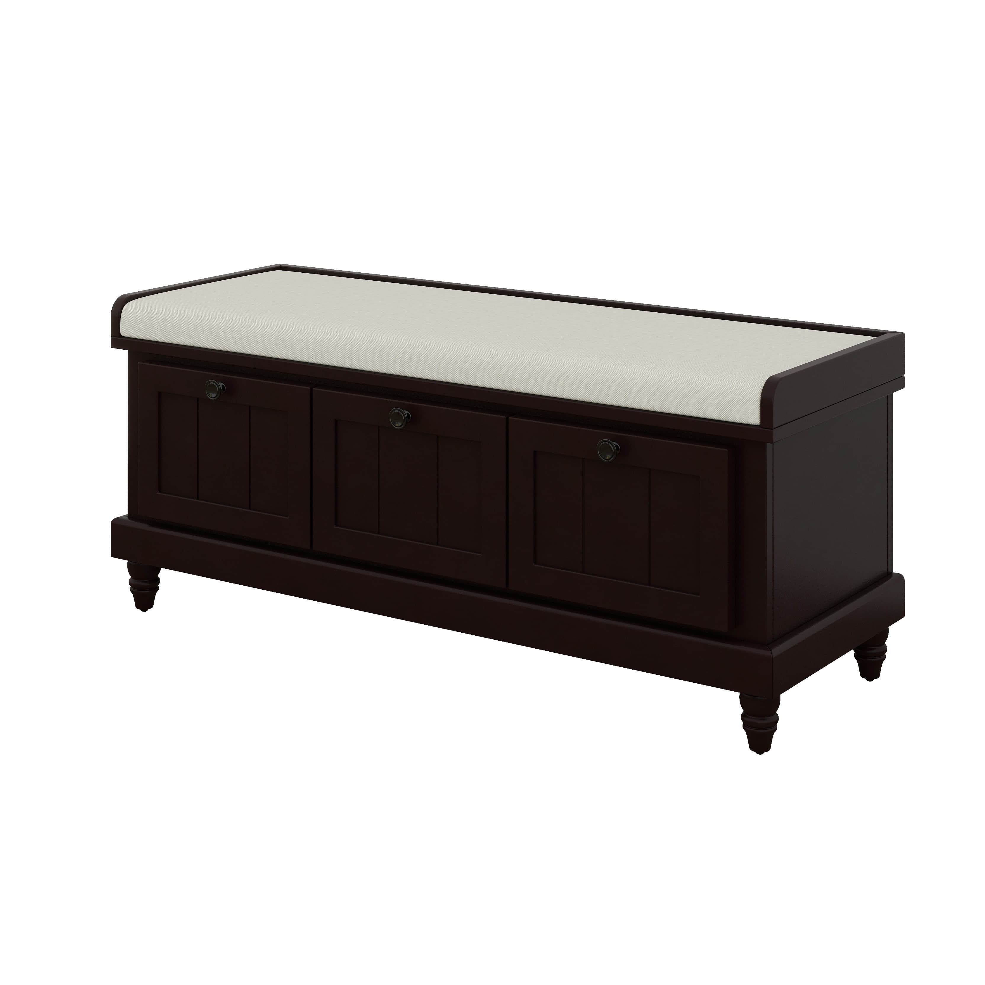 Wildon Home® Vintage Style Shoe Bench With Cushion And Three Drawers ...