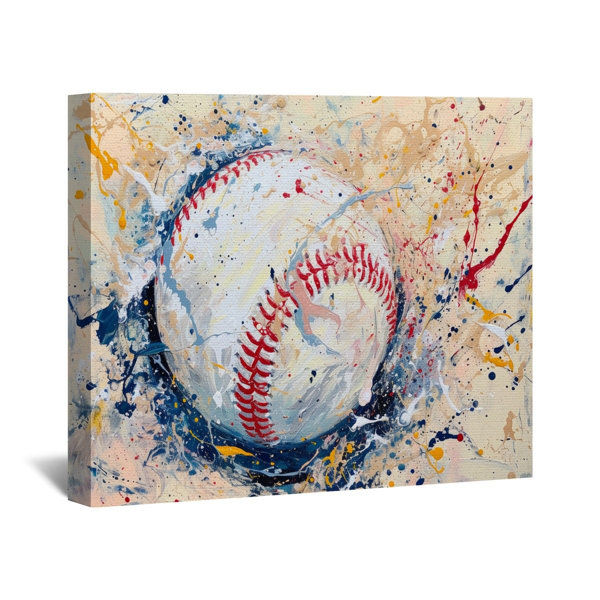 Red Barrel Studio® Baseball Canvas Wrap - Sports Wall Decor | Wayfair