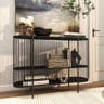AllModern Sobro Black Metal Narrow Birdcage Style 2 Shelf Console Table ...