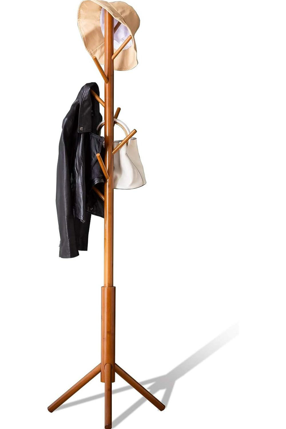George Oliver Krystell Solid Wood Freestanding 8 - Hook Coat Rack | Wayfair
