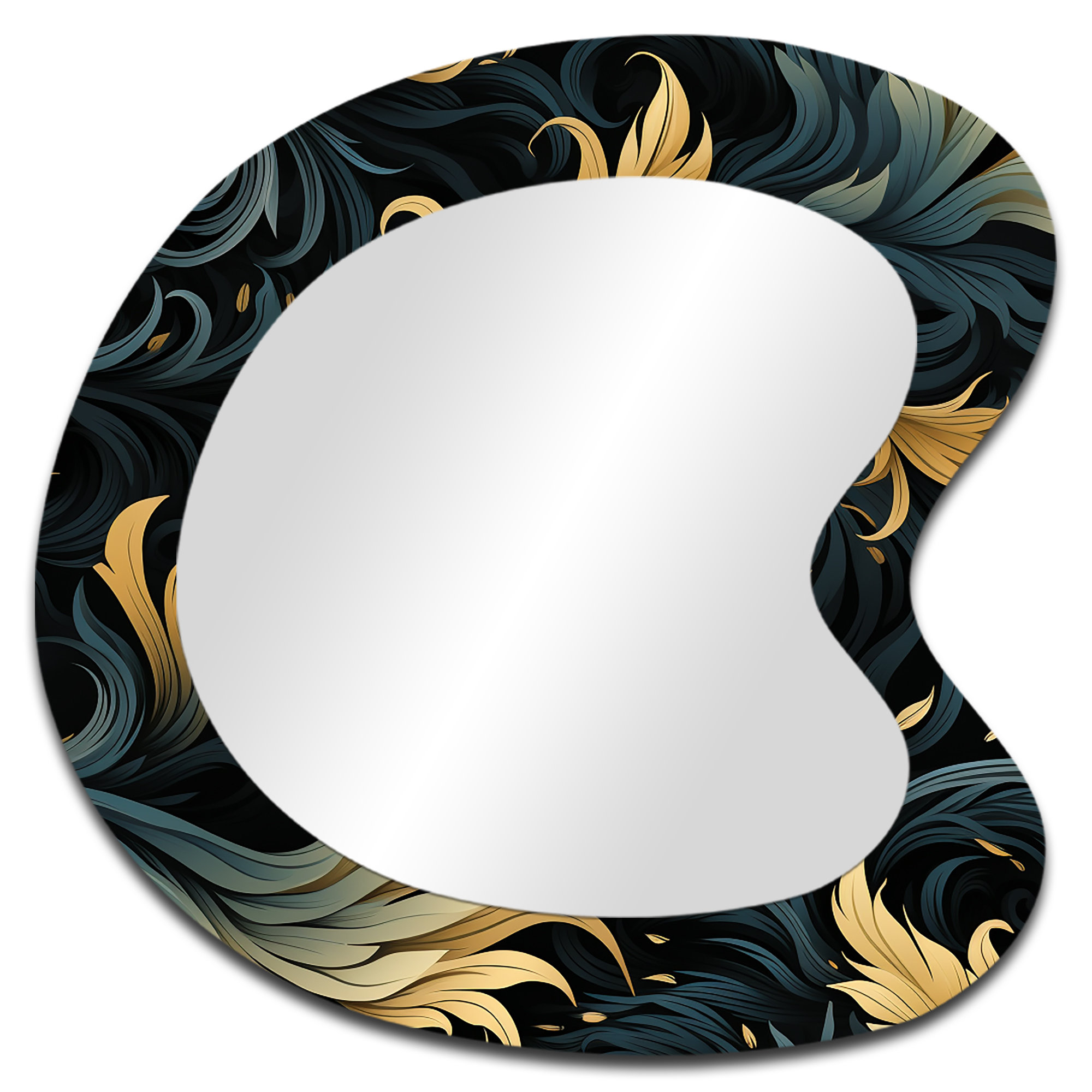 Dakota Fields Damask Black And Golden Calligraphy Flourishes II ...