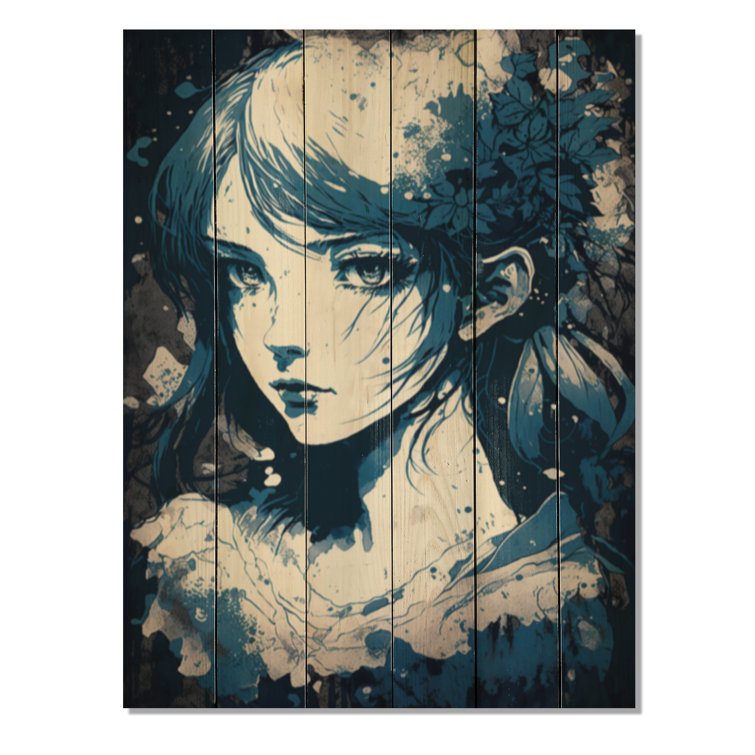 Everly Quinn Vintage Anime In Retro Blue V - Woman Fantasy Print on ...
