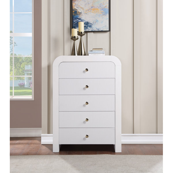 Wade Logan® Alessondra 5 Drawer 34" W Fluted Chest & Reviews | Wayfair