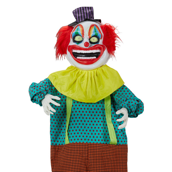 The Holiday Aisle® 6FT Animatronic Standing Clown Halloween Animated ...