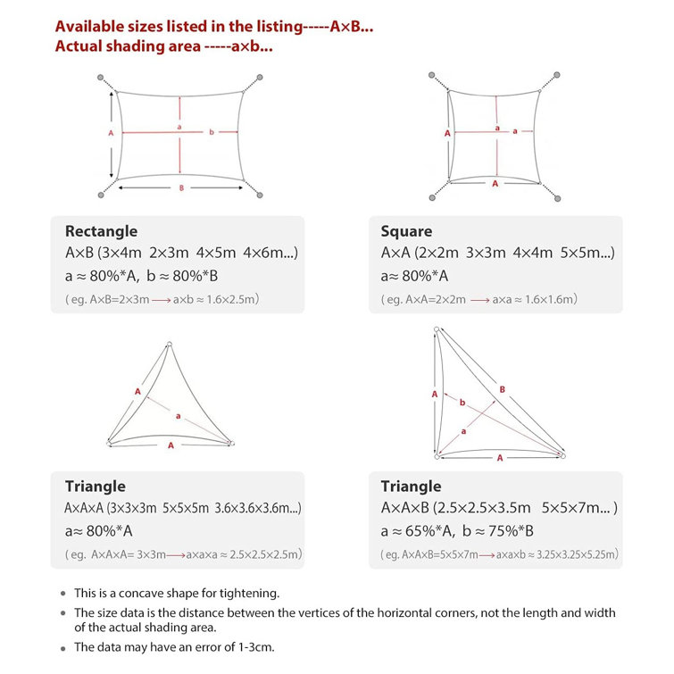 Sekey 2m x 4m Rectangular Shade Sails | Wayfair.co.uk