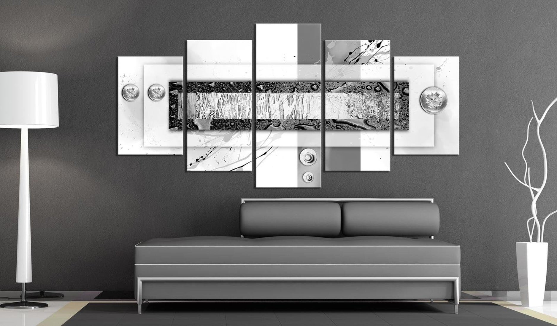 Brayden Studio® Gray Balance On Canvas 5 Pieces Print | Wayfair