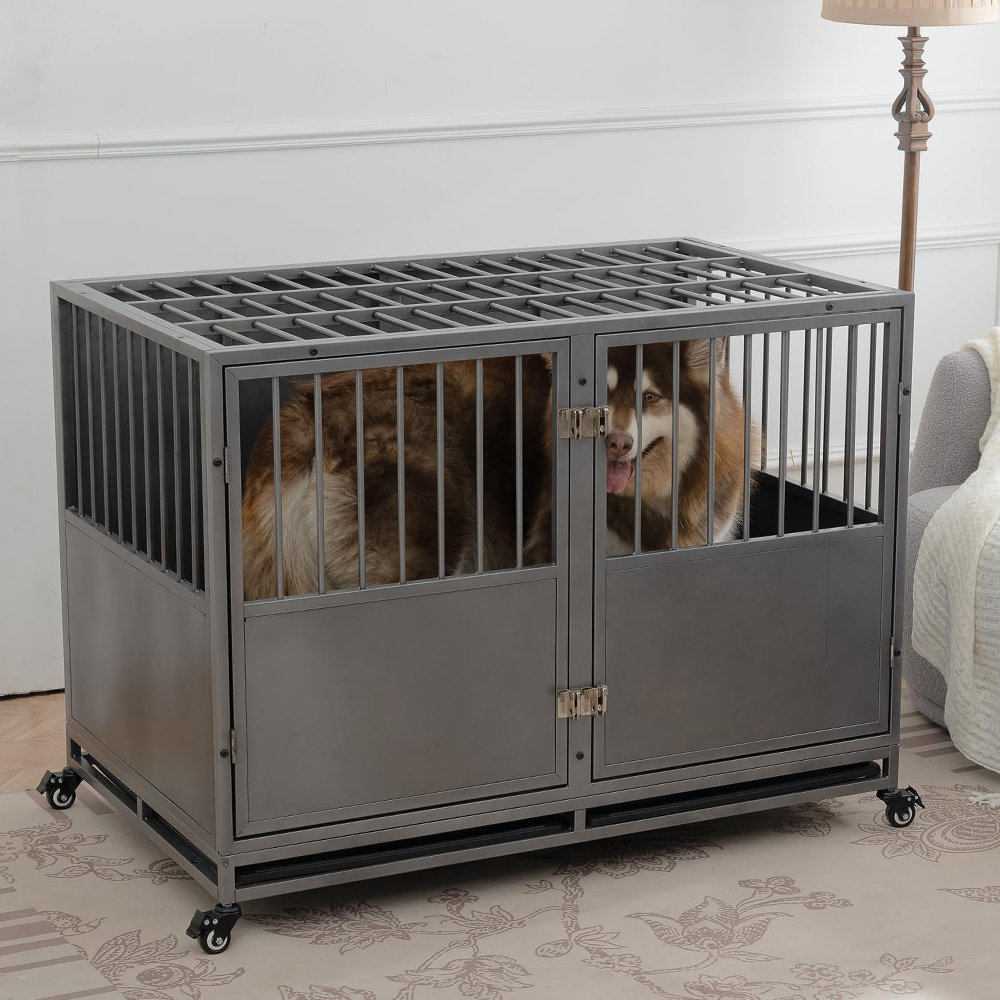 Tucker Murphy Pet™ Ebarta 47" Heavy Duty Dog Crate Pet Cages with Tray ...