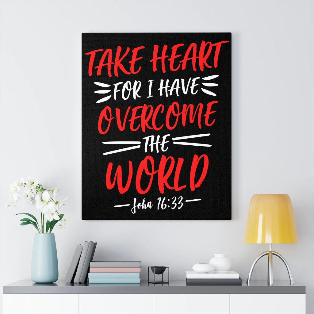 Trinx Overcome The World John 16:33 Christian Wall Art Bible Verse ...